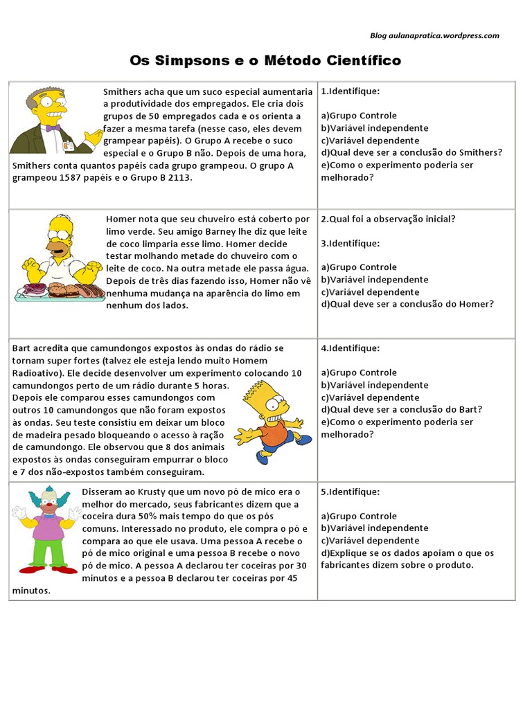 Experimentos Científicos em Os Simpsons | PDF | Science