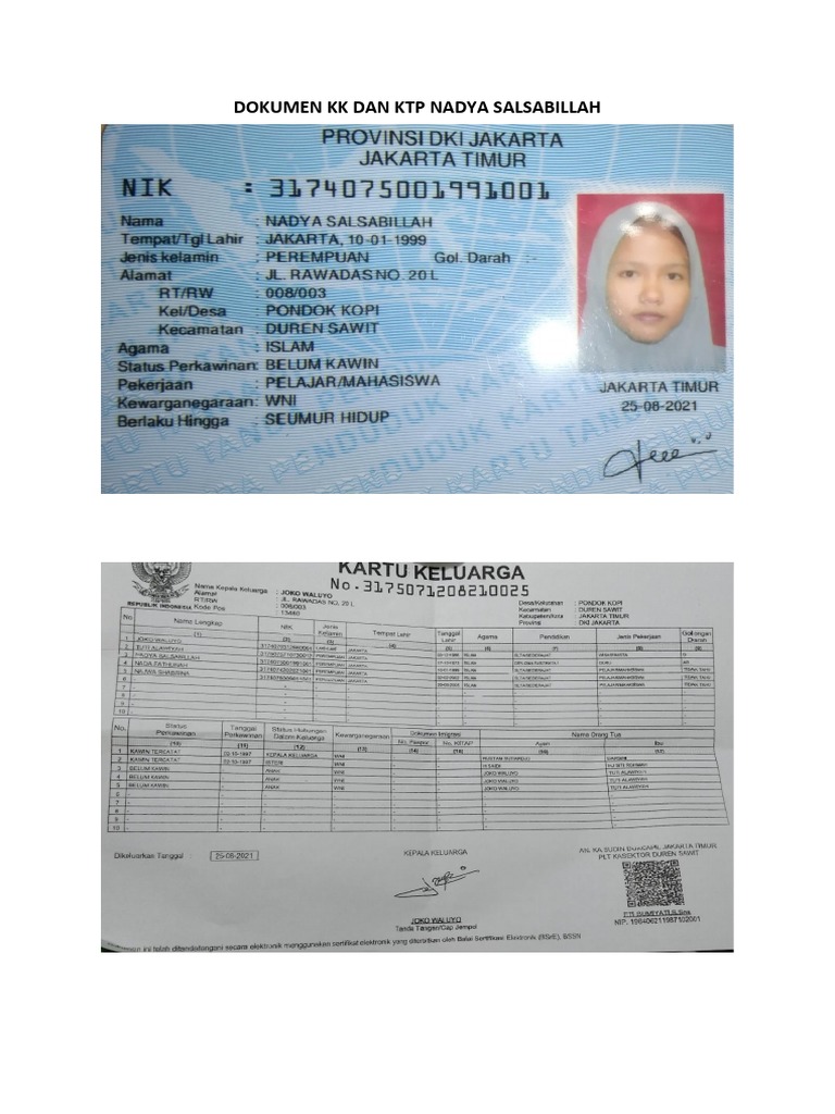 KTP KK Nadya | PDF