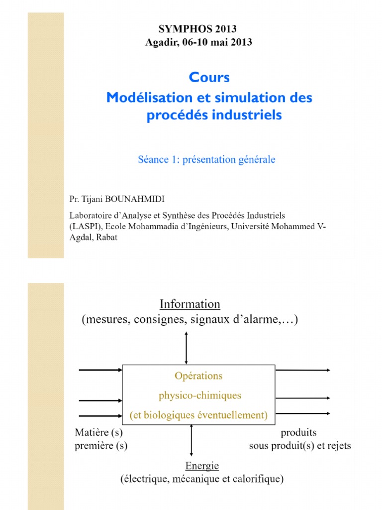 Cours Modélisation Et Simulation Des Procédés Industriels | PDF