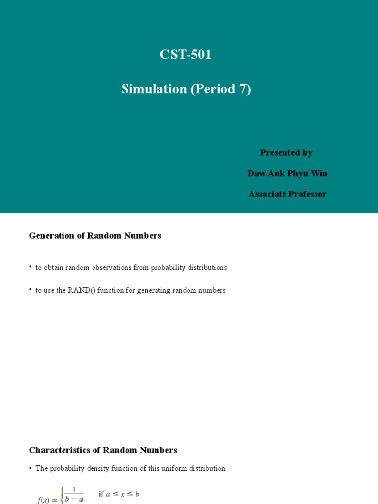 CST-501 Simulation (Period 7) : Presented by Daw Ank Phyu Win Associate ...
