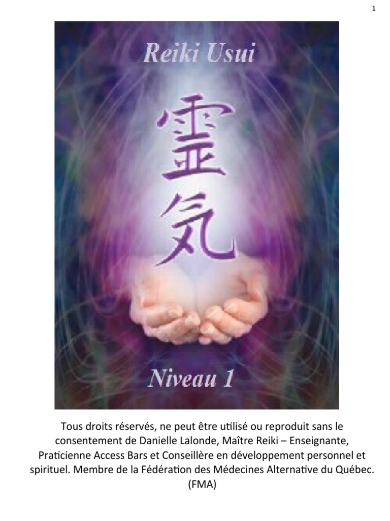 Formation Reiki Usui Niveau 1 V5 Bonne Version | PDF | Reiki | Chakra