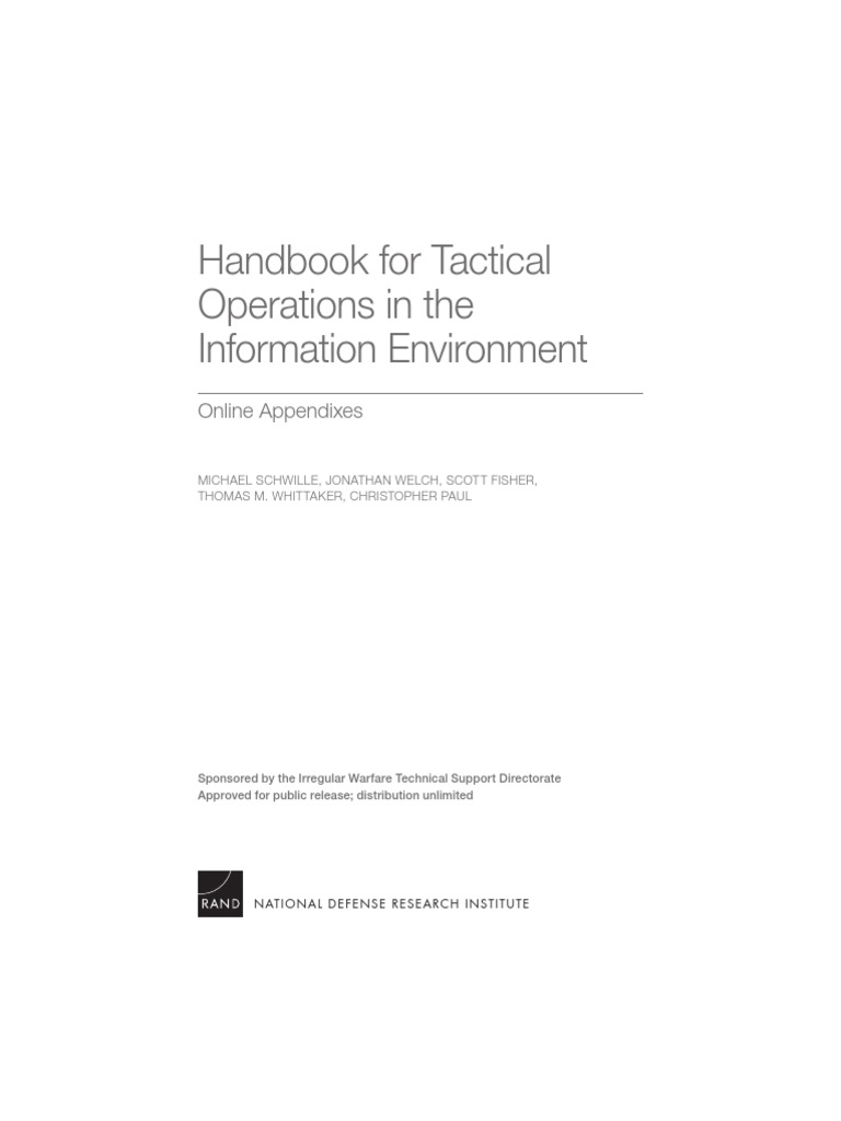 Handbook For Tactical Operations in The Information Environment | PDF ...