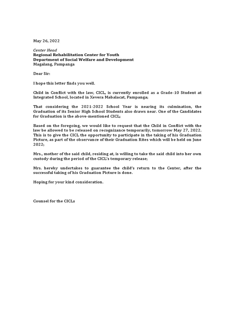 Request For Out On Pass | PDF