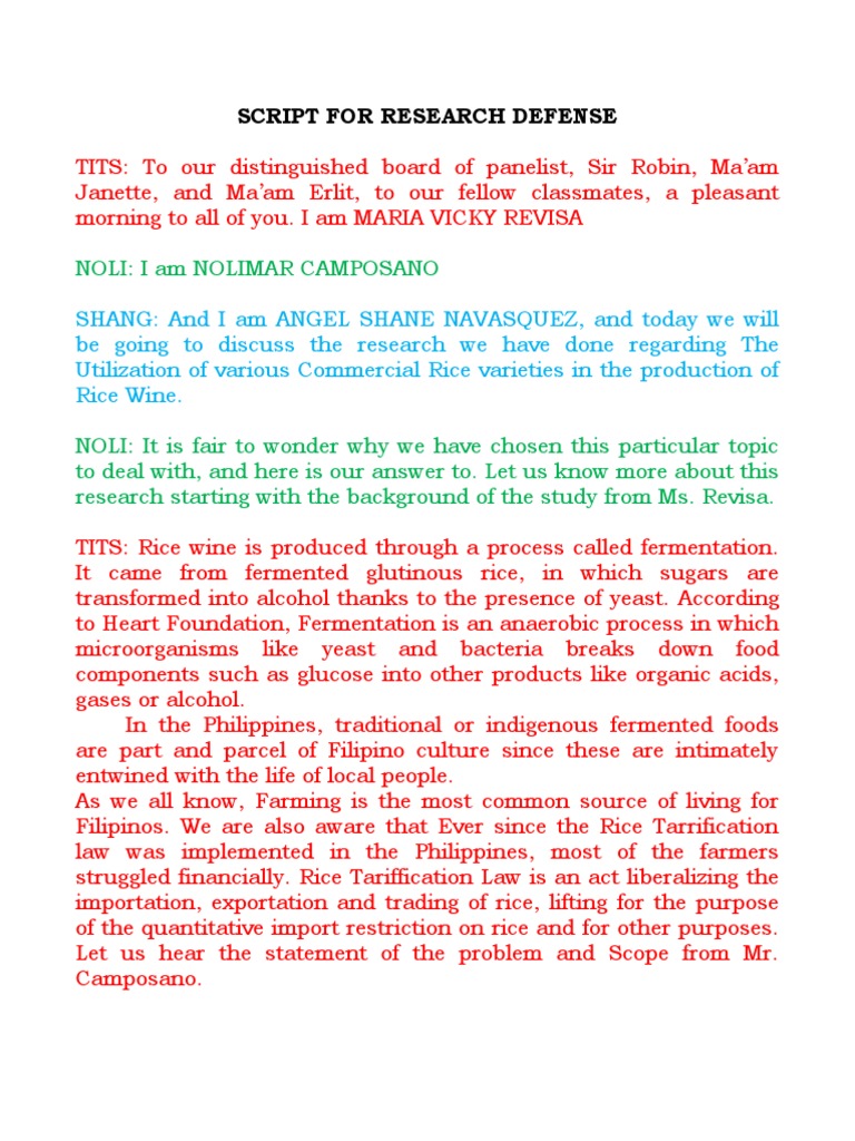 Script For Research Defense | PDF | Survey Methodology | Methodology