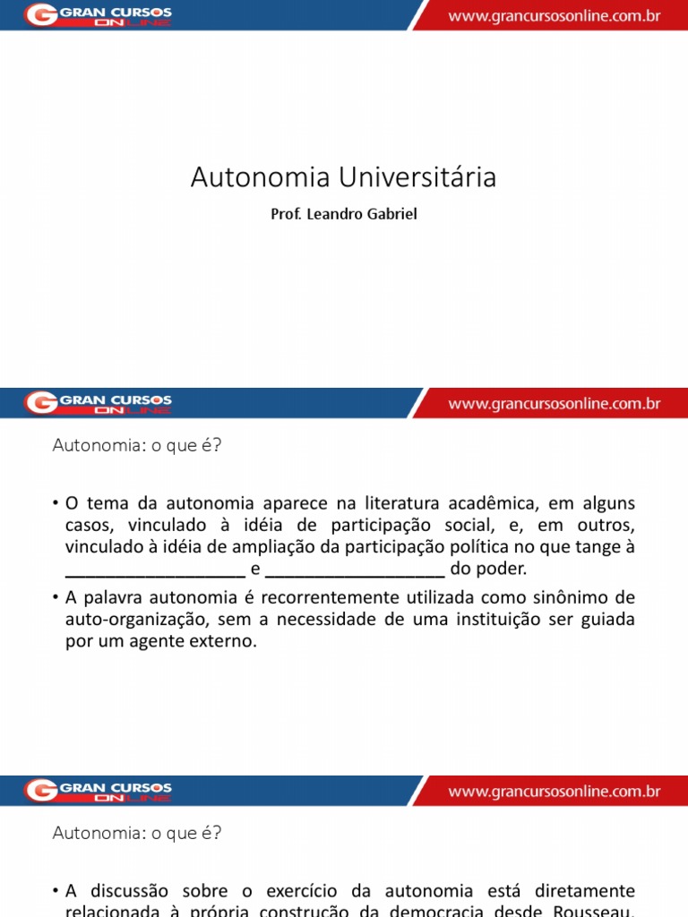 Autonomia Universitaria | PDF | Universidade | Mestrado