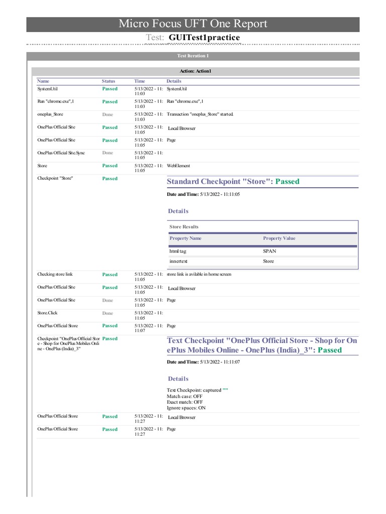 Micro Focus UFT One Report: Test | PDF | Cyberspace | Hypertext