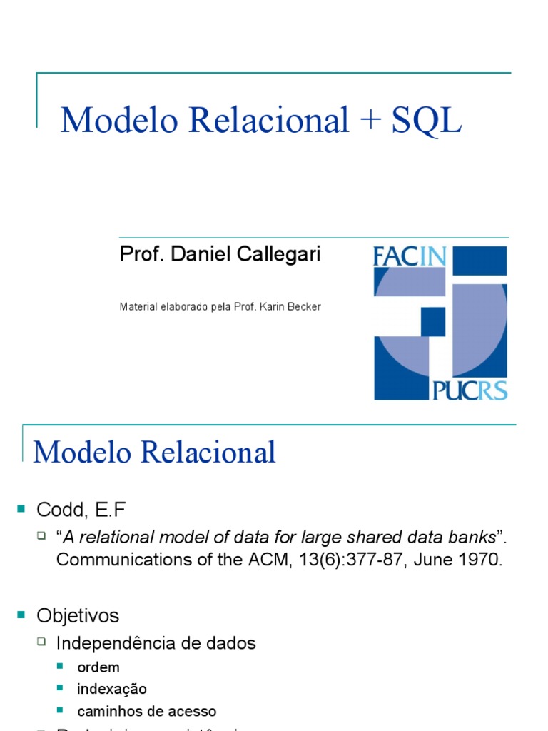 SQL e Teoria Relacional - Como e - C. J. Date | PDF | Modelo relacional ...