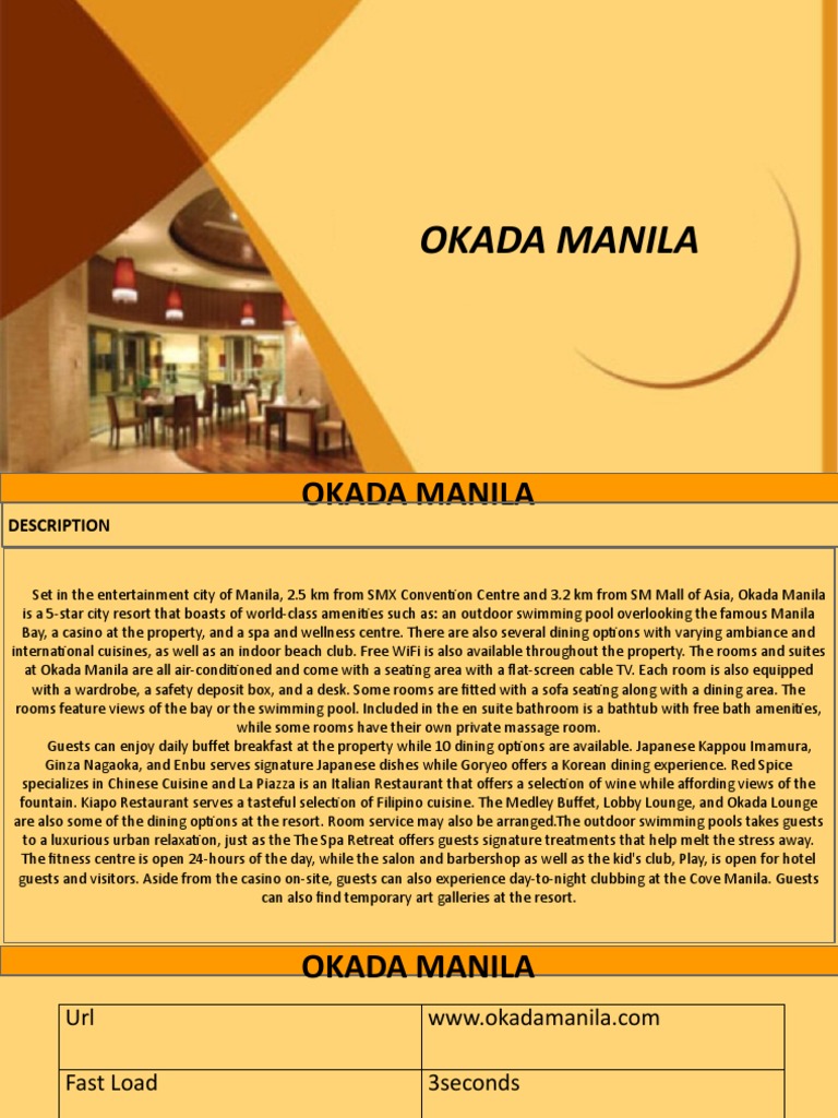 Applied Okada Manila | PDF | Restaurants | Hotel