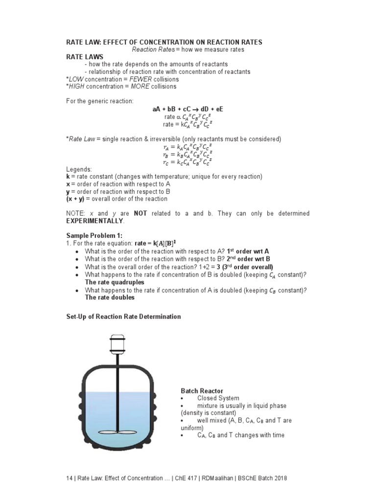Batch Reactor Pattern | Download Free PDF | Reaction Rate | Chemical ...