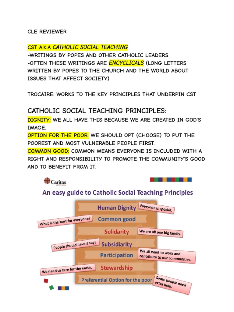 Catholic Social Teaching Principles | PDF | Catholic Social Teaching ...