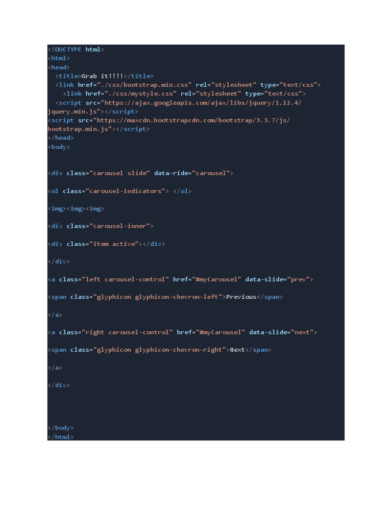Bootstrap Carousel Setup Guide | PDF