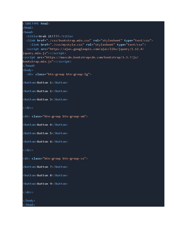 Bootstrap Button Groups Handson | PDF