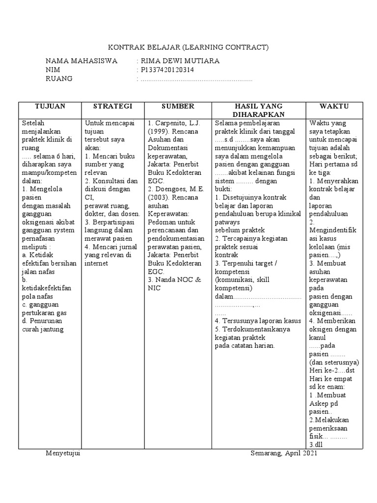 Kontrak Belajar | PDF