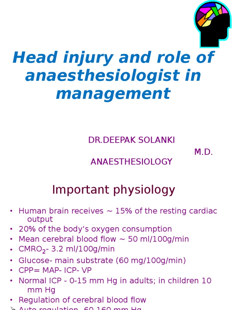 Head Injury and Role of Anaesthesiologist in Management | PDF ...