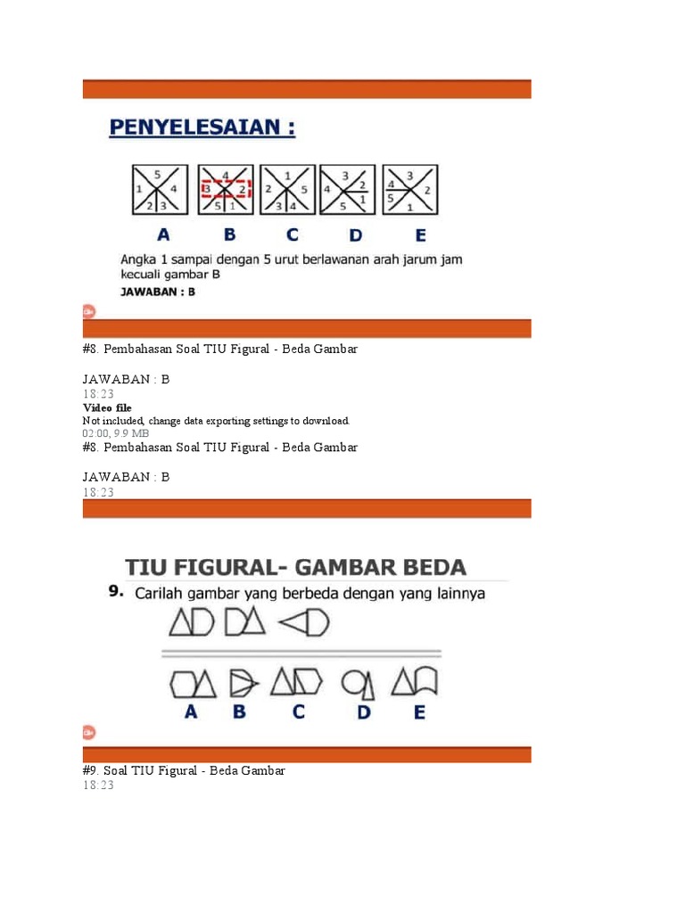 #8. Pembahasan Soal TIU Figural - Beda Gambar Jawaban: B: Video File | PDF
