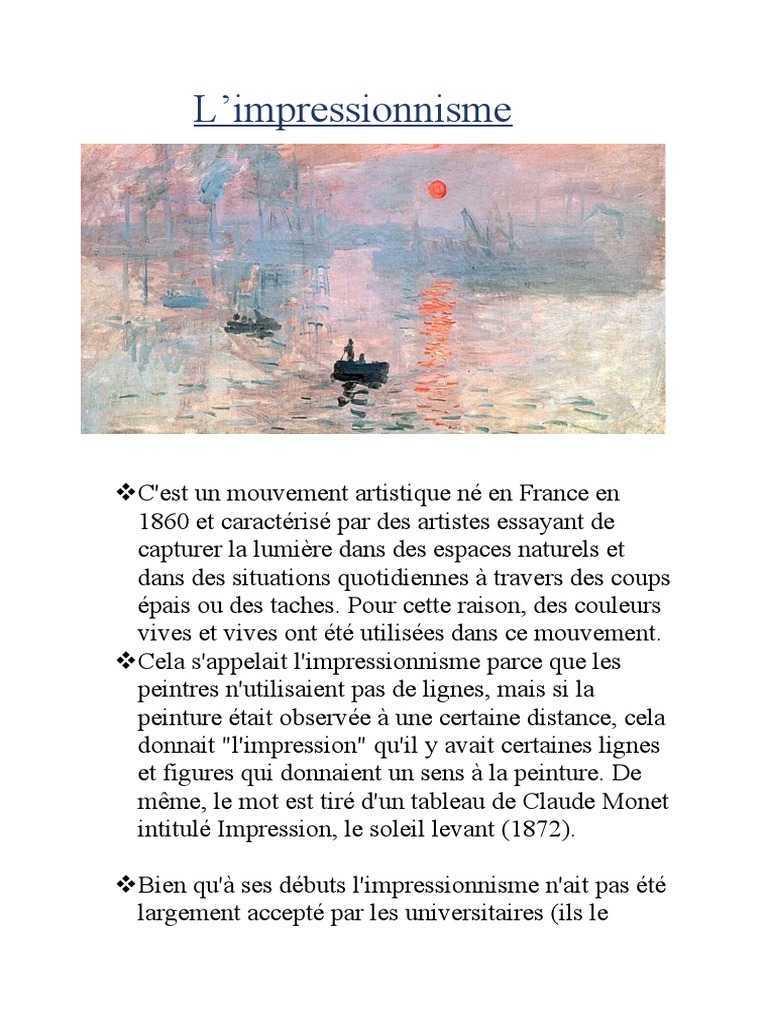 L'Essence de l'Impressionnisme | PDF | Impressionnisme | Pierre-Auguste ...
