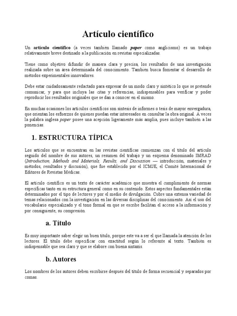 Formato de Artículo Científico | PDF | Science