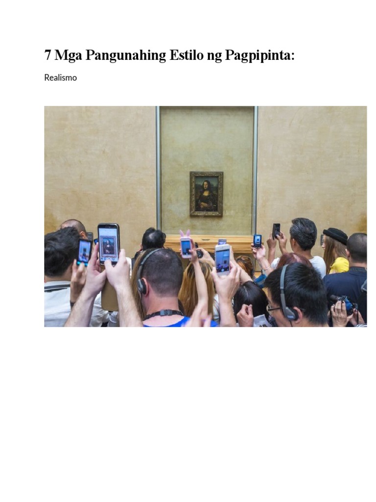 7 Mga Pangunahing Estilo NG Pagpipinta | PDF