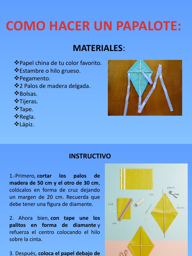 Instructivo para hacer un papalote | PDF