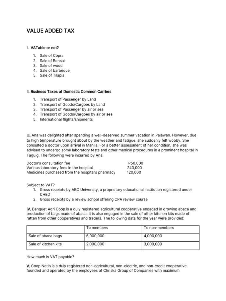 VAT - OPT Illustrative Examples | PDF | Value Added Tax | Taxes