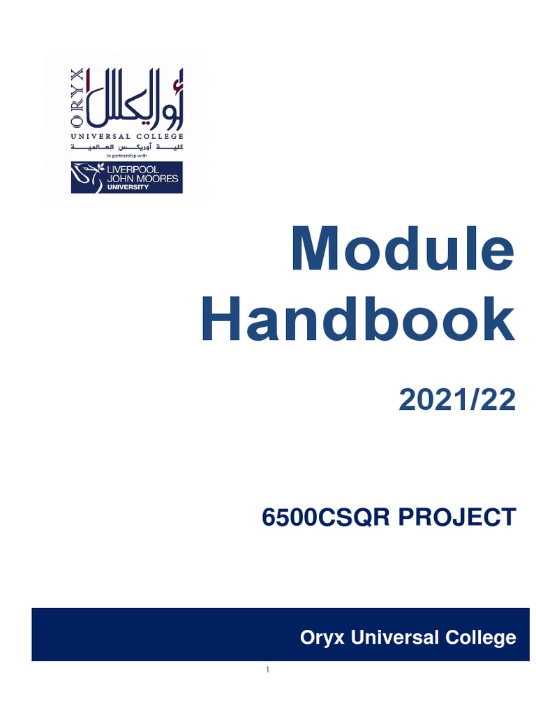 6500CSQRQR Module Handbook 2021-22-1 | PDF | Plagiarism | Evaluation