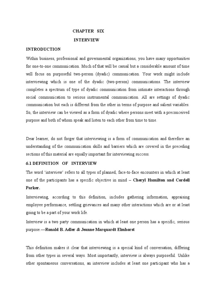 Chapter Six Interview | PDF | Interview | Performance Appraisal