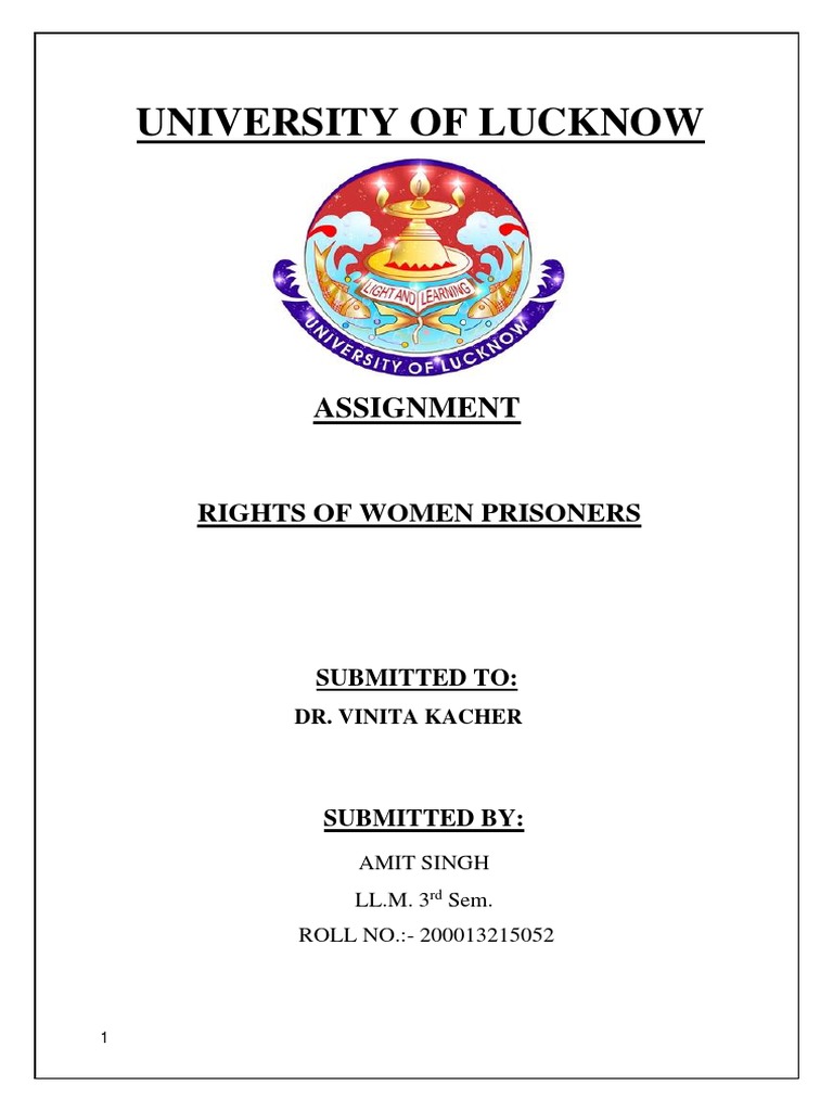 University of Lucknow: Assignment | PDF | Prison | Crimes