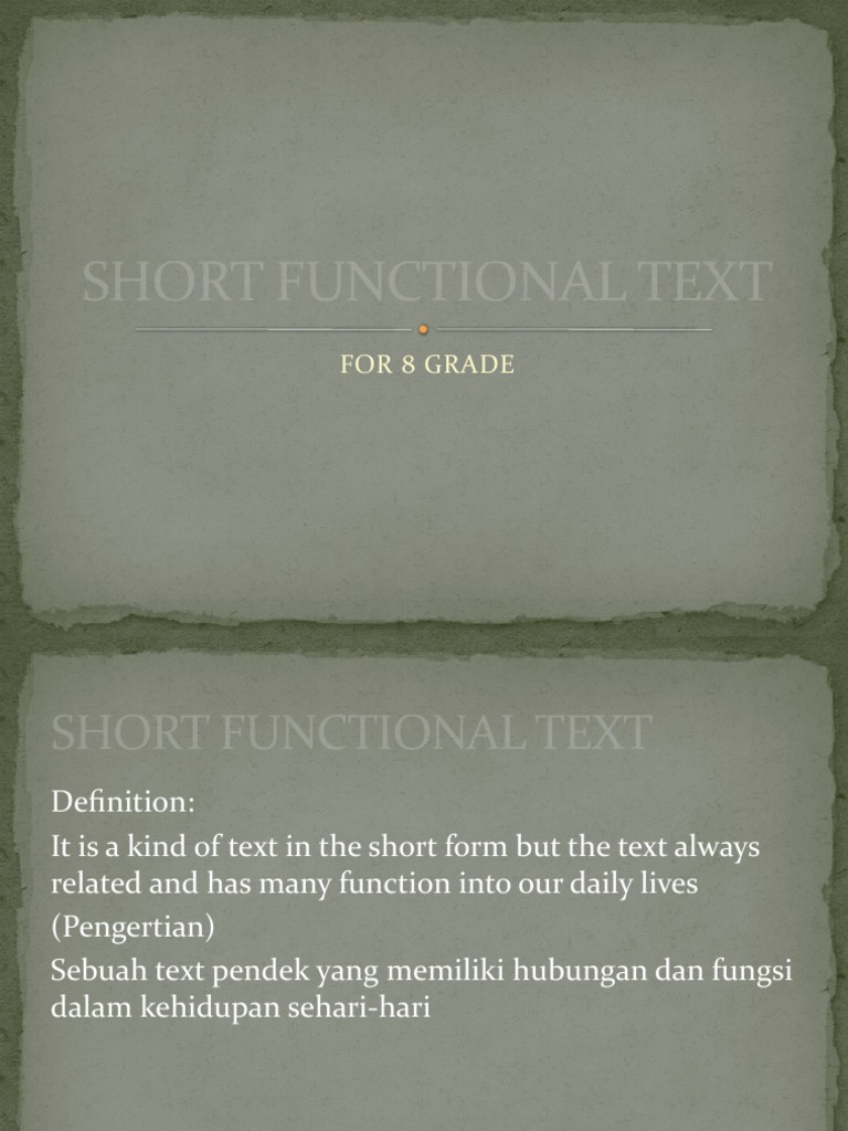 Short Functional Text: For 8 Grade | PDF | Cognitive Science | Linguistics