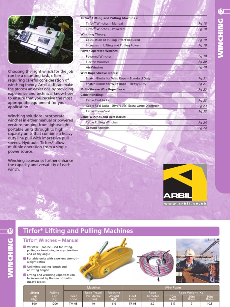 Tirfor Lifting and Pulling Machines:: PG 18 PG 18 | PDF | Friction ...
