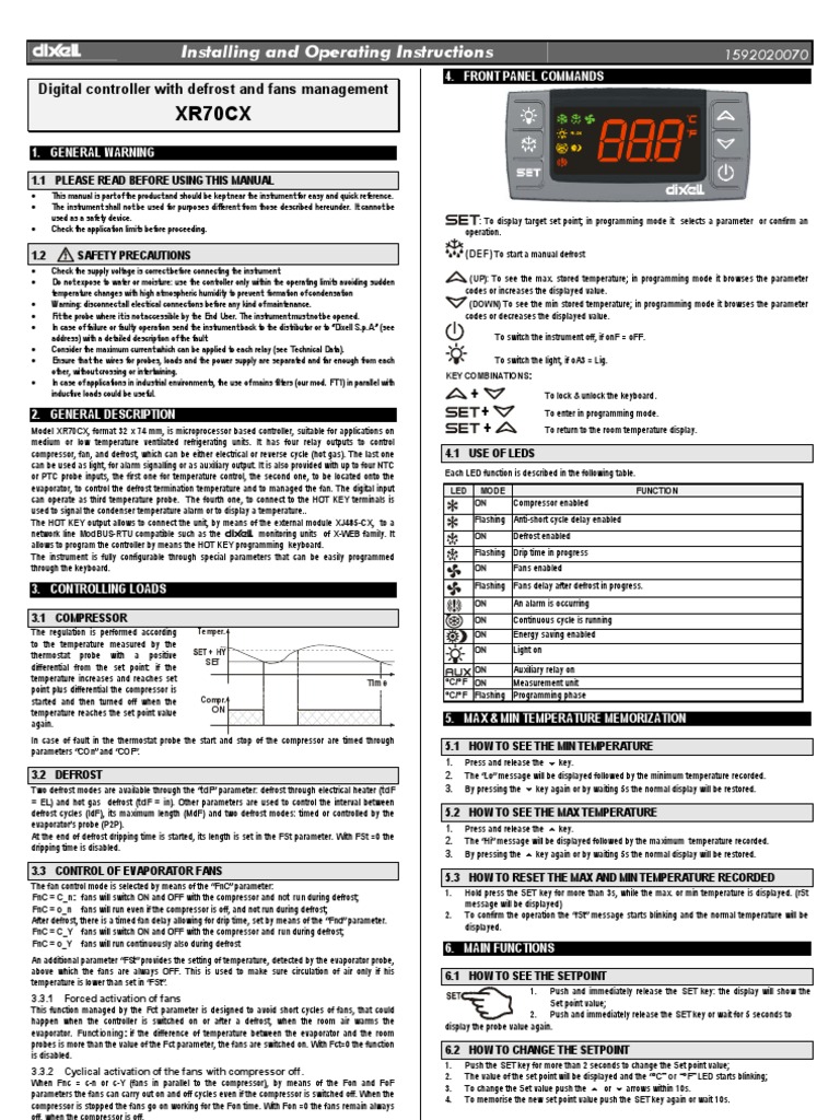 XR70CX: Installing and Operating Instructions | PDF | Switch | Computer ...