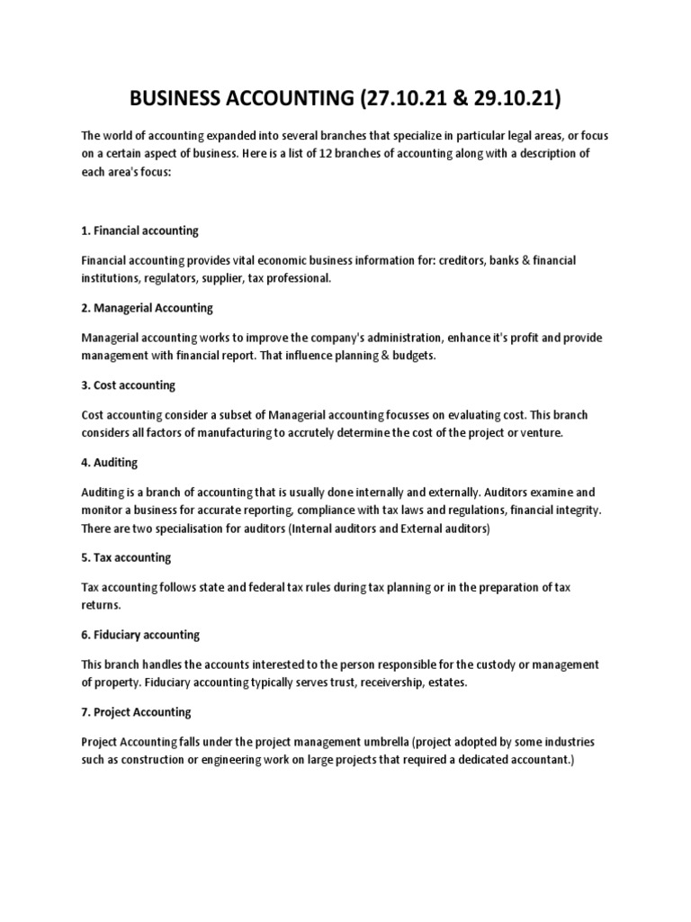 Business Accounting Notes 2 | PDF | Accounting | Audit