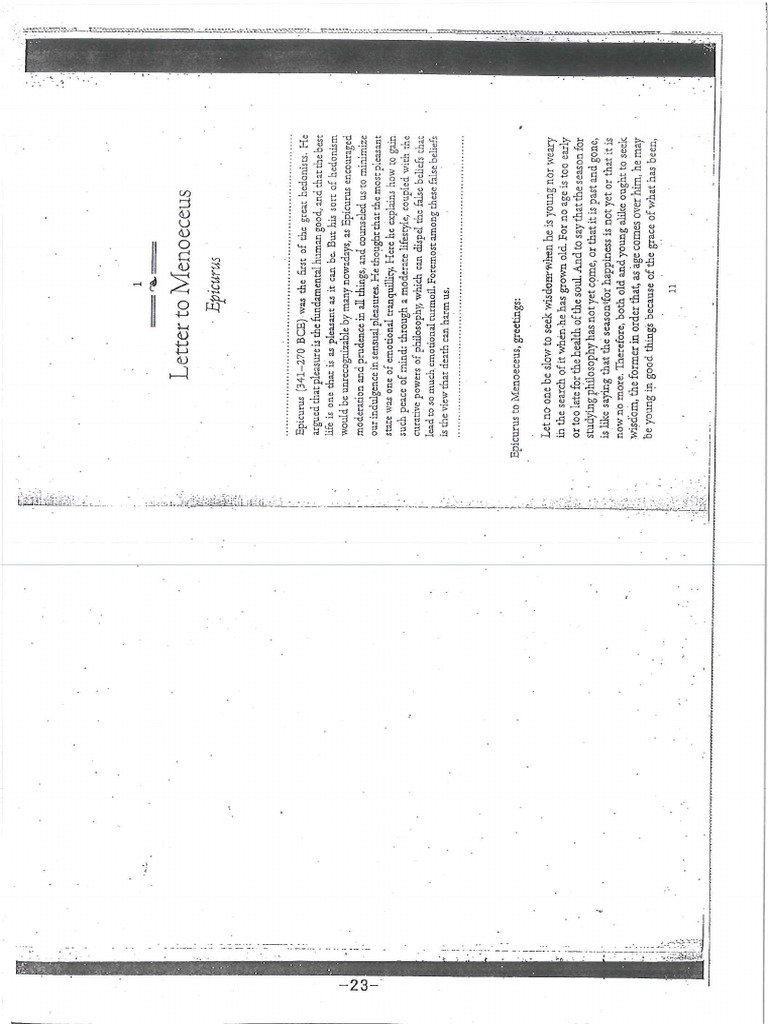 Epicurus - Letter To Menoeceus | PDF