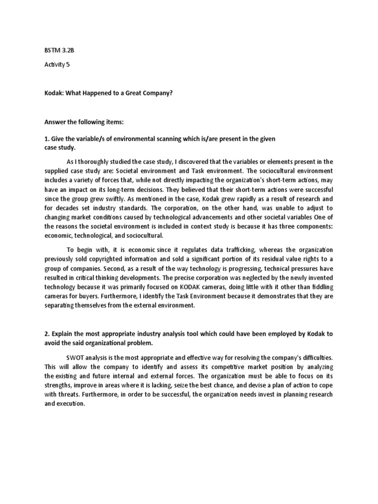 Strategic Management - Activity 5 | PDF | Swot Analysis | Business
