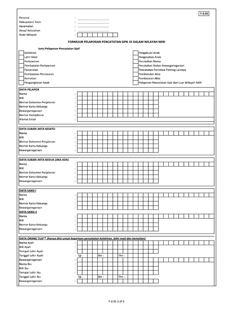 Formulir F2.01 | PDF