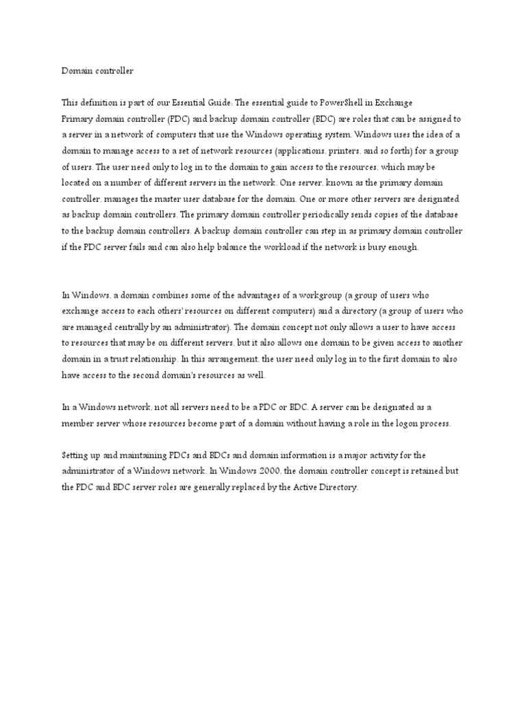 Domain Controller Pdf