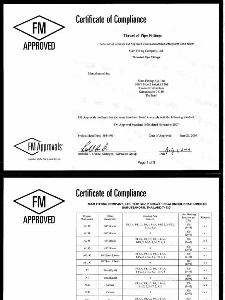 FM Approval Cert | PDF