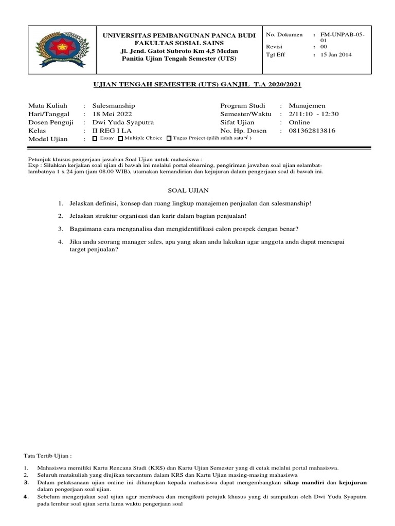 Uts Salesmanship | PDF | Karier & Perkembangan