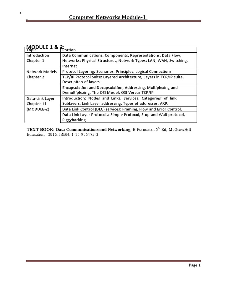 Computer Networks Module-1 | PDF | Network Topology | Computer Network