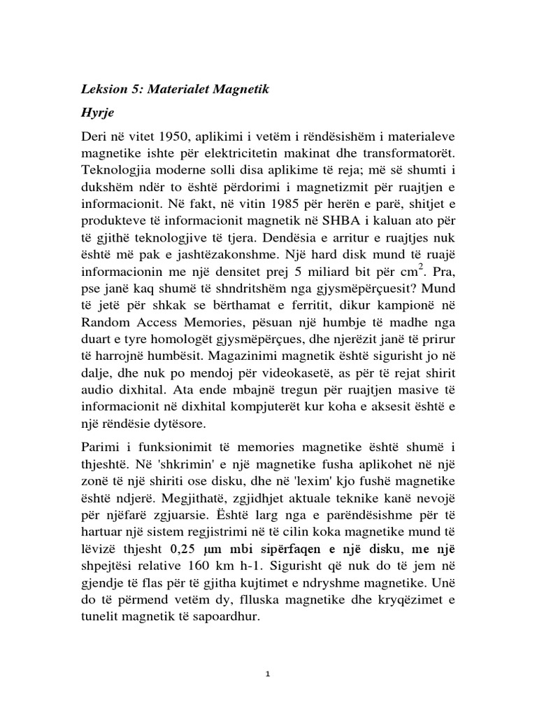 Leksion 5-7 Magnetet - (2 Files Merged) | PDF