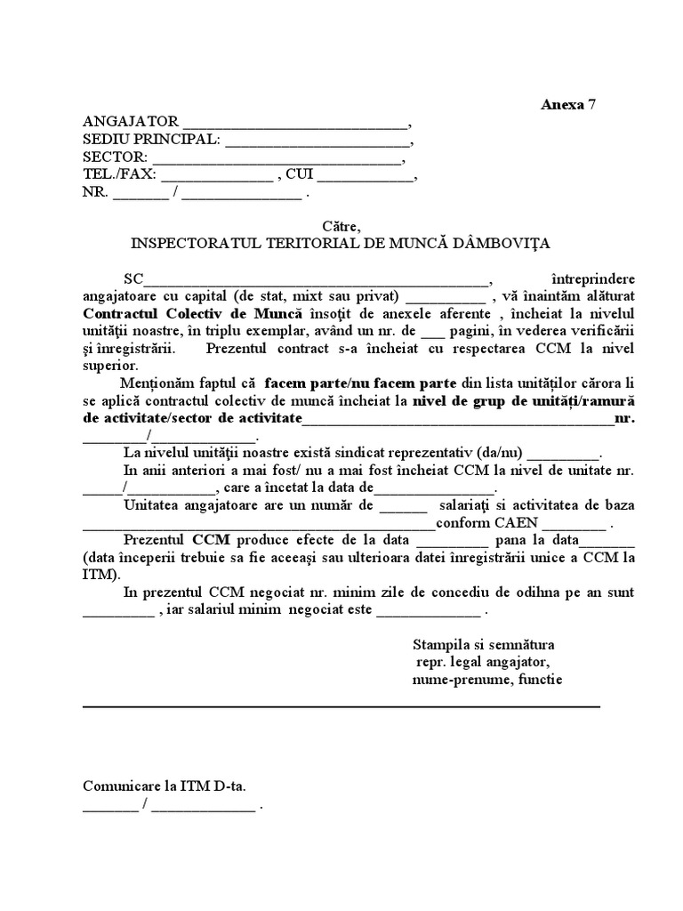Anexa 7 Cerere Inregistrare CCM | PDF
