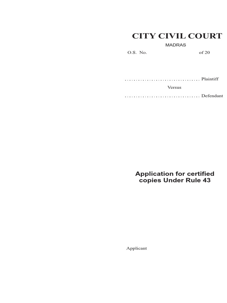 Copy Application Civil Court | PDF