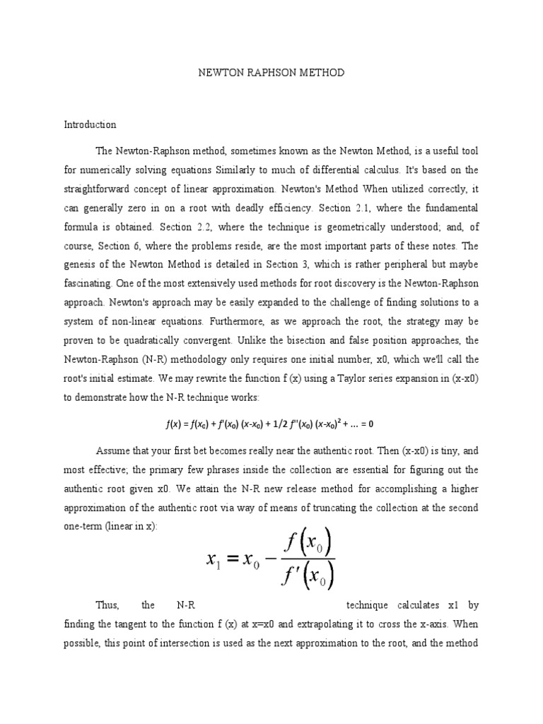 Newton Raphson Method Introduction | PDF | Mathematical Relations | Algorithms