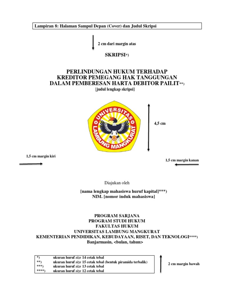 Format Cover Skripsi FH ULM 2022 | PDF