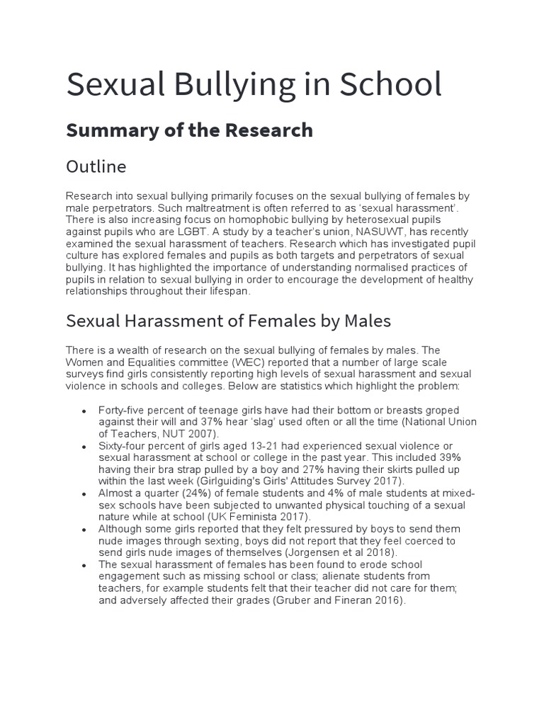 Sexual Bullying in School | PDF | Bullying | Sexual Harassment
