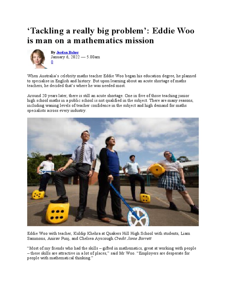 Eddie Woo's Mission to Improve Maths Teaching | PDF | Teachers | Mentorship