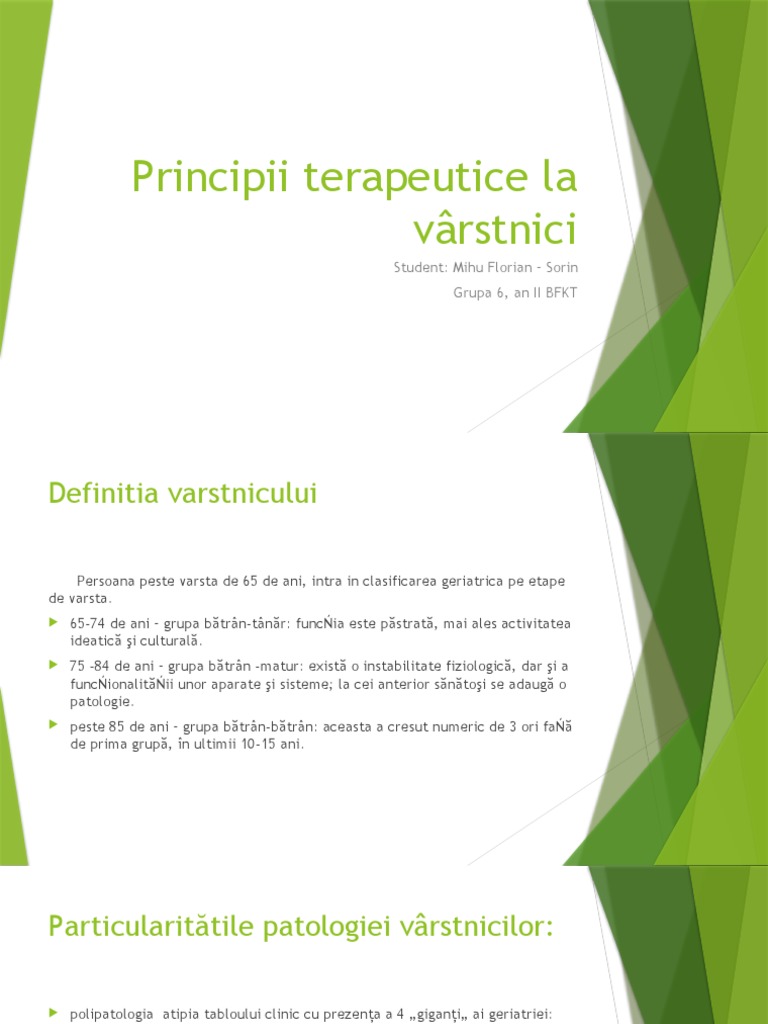 Principii Terapeutice La Varstnici Mihu Florian | PDF