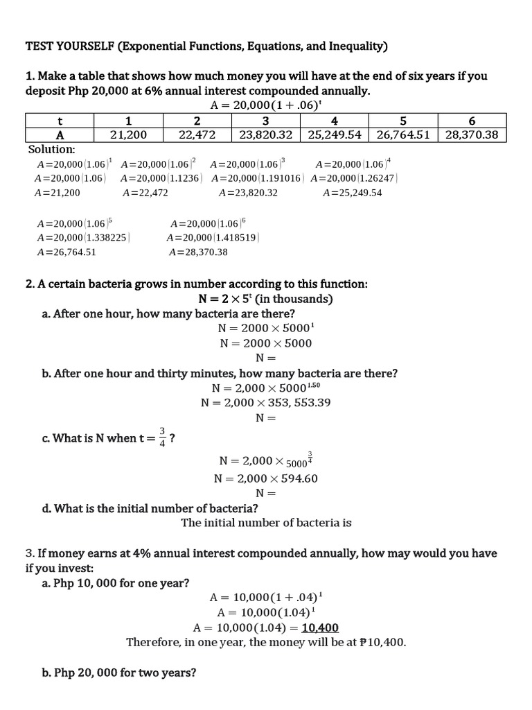 (Done) Q2 - GenMath TEST YOURSELF WEEK 7-8 | PDF | Interest | Interest ...