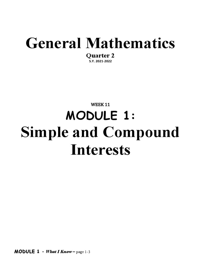 (Done) Q2 - GenMath WEEK 11 (M1) | PDF | Interest | Debt