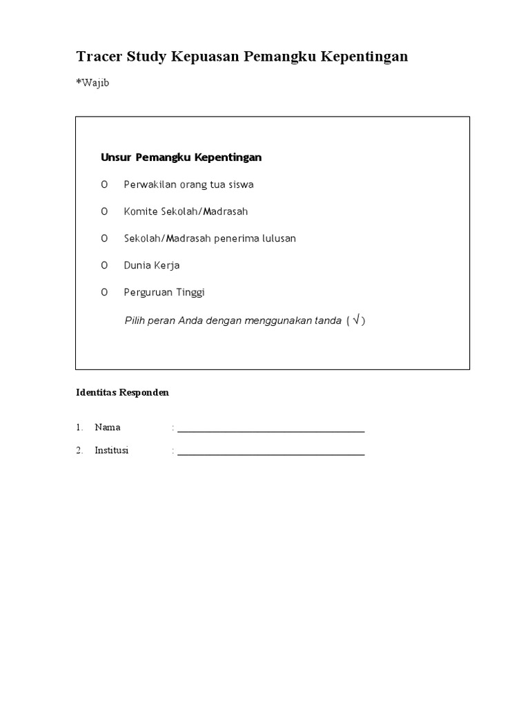 Angket Tracer Study | PDF | Karier & Perkembangan | Bisnis
