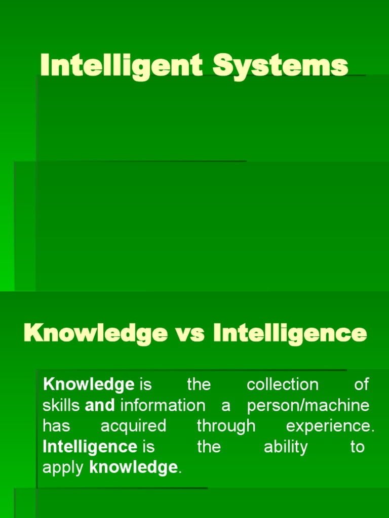 Topic 1 Overview of Intelligent Systems | PDF | Intelligence (AI ...